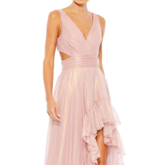 Mac Duggal | Dresses | Mac Duggal 49526 Cut Out High Low Ruffle Rose ...